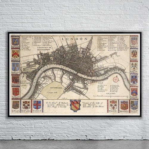 Old Map of London Map 1880 Vintage Poster Wall Art Print - Etsy