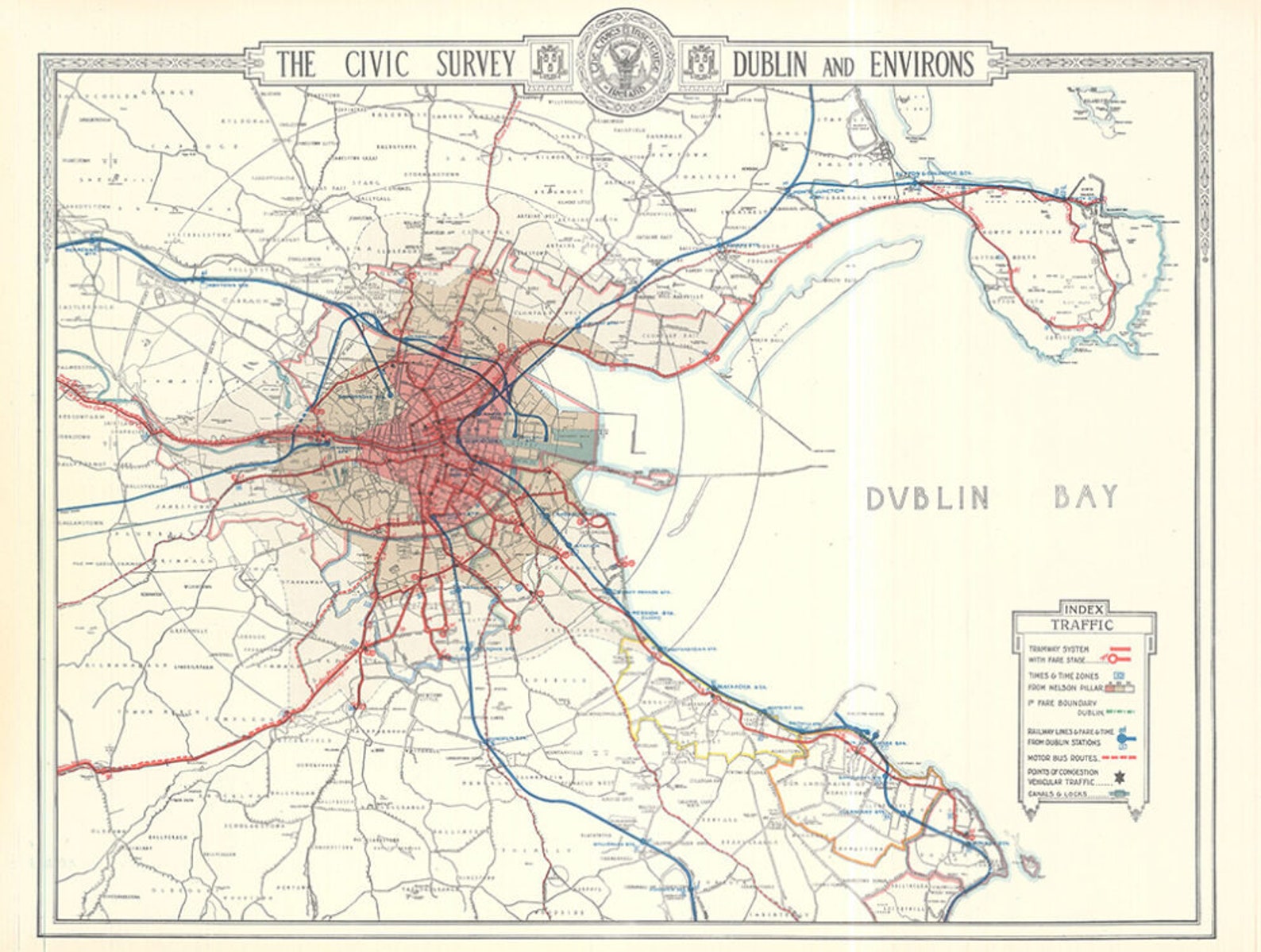 Beautiful Vintage Map of Dublin Ireland 1925 Old Map Print - Etsy