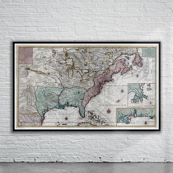 Antique Wall Map - Etsy