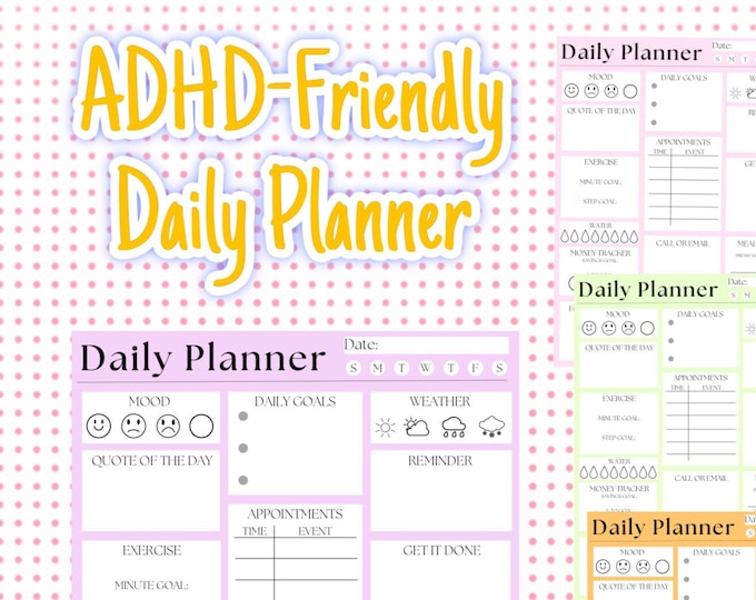 Adhd-friendly Daily Planner - Etsy