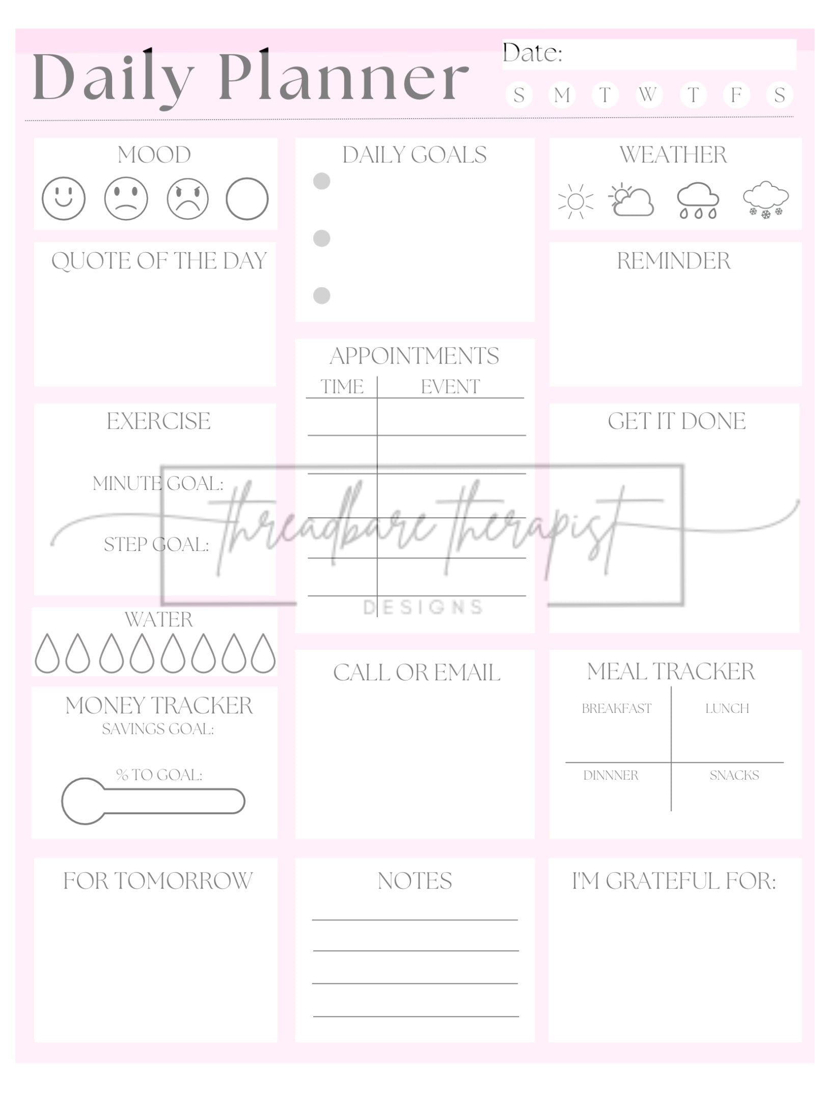 Adhd-friendly Daily Planner - Etsy