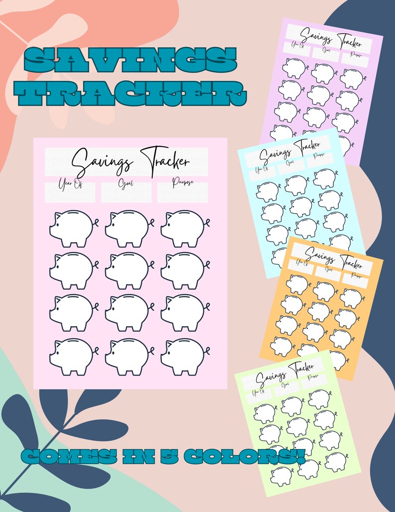 Cute Savings Tracker - Etsy