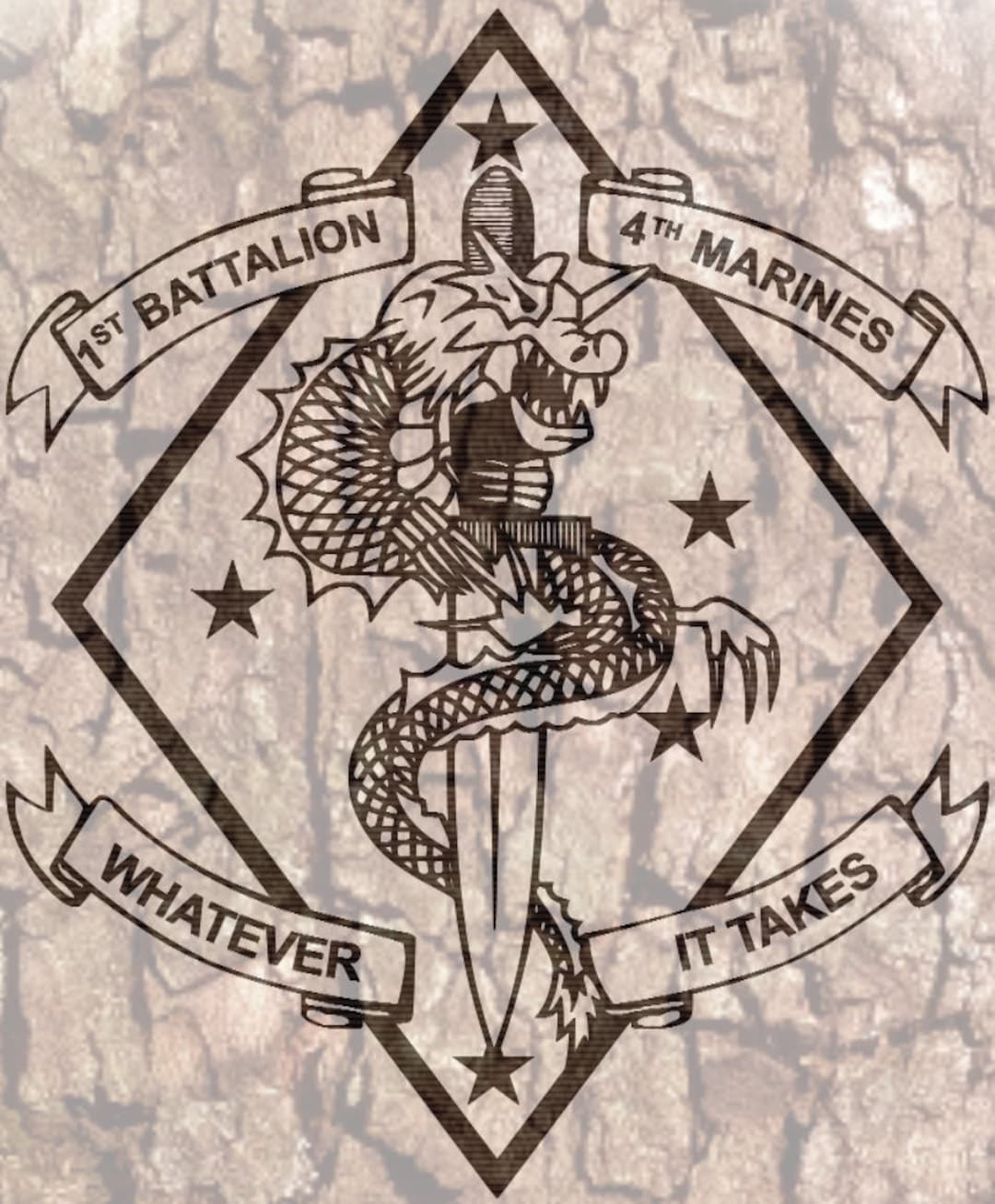 1st Bn 4th Marines 1/4 First Battalion Fourth Marines Logo - Etsy ...