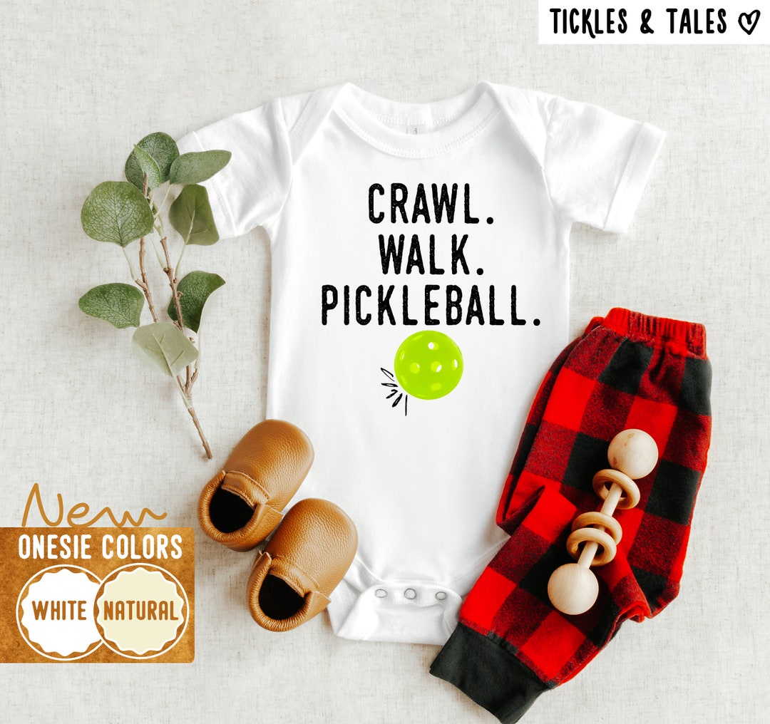 Crawl Walk Pickleball Baby ONESIES® Brand - Pickleball Baby Bodysuit ...