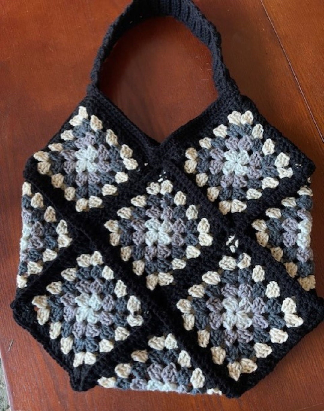 On the Hook Crochet Granny Square Tote - Etsy