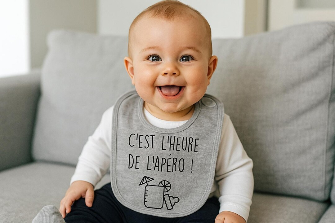 Personalized Bib "it's Aperitif Time" - Baby Bib - Customizable Bib ...