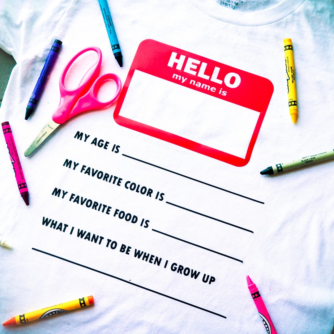 Hello My Name is Cute First Day of School Fill in the Blanks DIGITAL ...