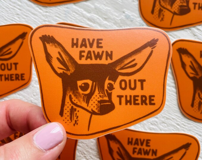 Have Fawn Deer Sticker, Cute Camp Sticker, Retro Vinyl Decal, Old ...