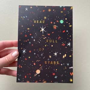 Gold Embossed Star Art Print, 5x7 Art Print, Illustration Art, Matte ...