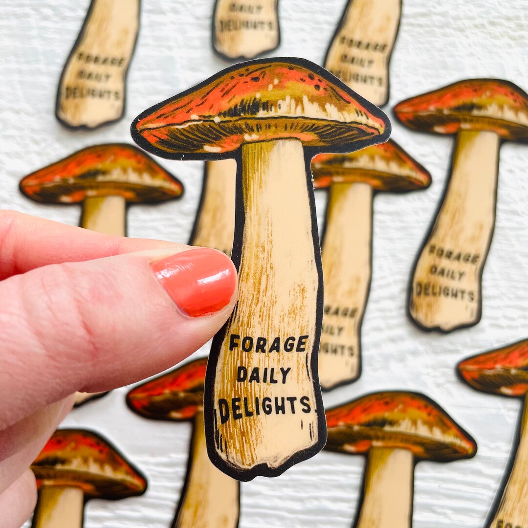Mushroom Vinyl Sticker, Whimsical Sticker, Vinyl Sticker, Nature ...