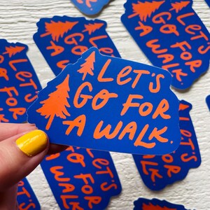 Go for a Walk Sticker, Camp Quote, Vinyl Decal, Quote Sticker, Vintage ...