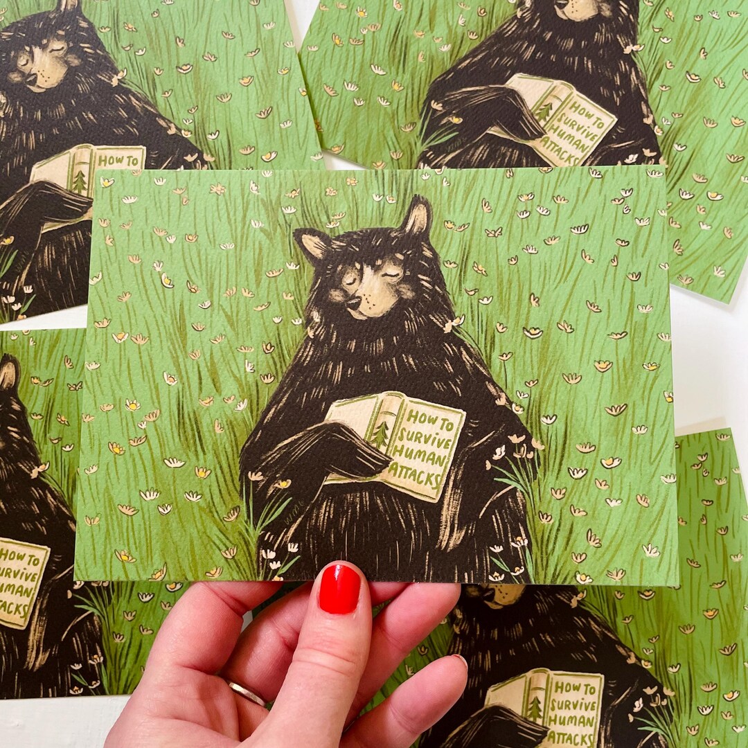 Sleeping Bear Art Print, 5x7 Illustration Art, Recycled Paper, Book Nap ...