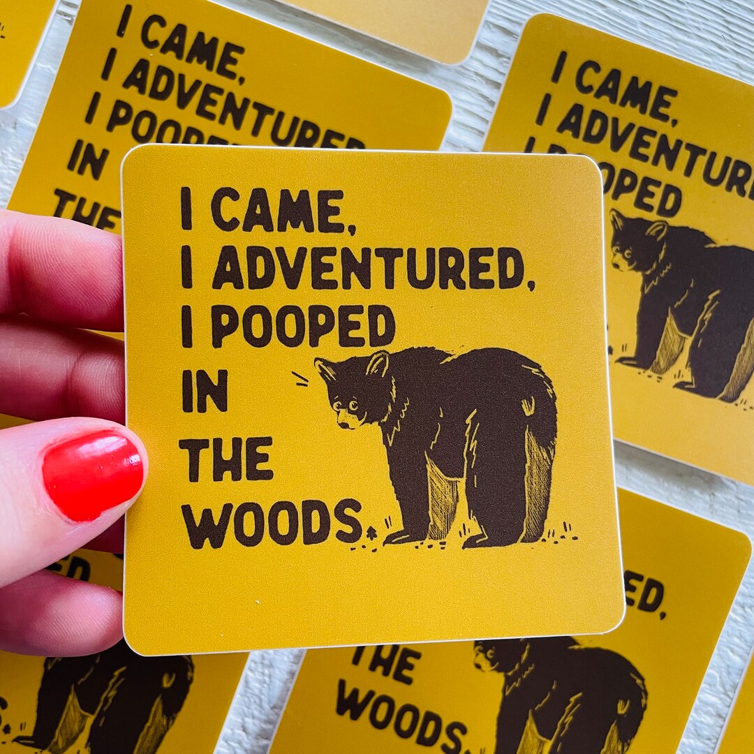 Bear Quote Sticker, Funny Camp Pun, Adventure Vinyl Sticker, Bathroom ...