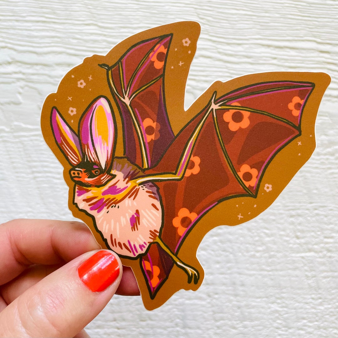 Groovy Bat Sticker Vinyl Bat Sticker Stickerhalloween - Etsy