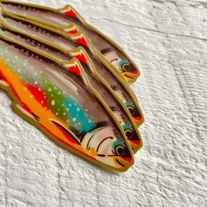 Illustrated Brook Trout Sticker, Fishing Sticker, Outdoorsman Vinyl ...