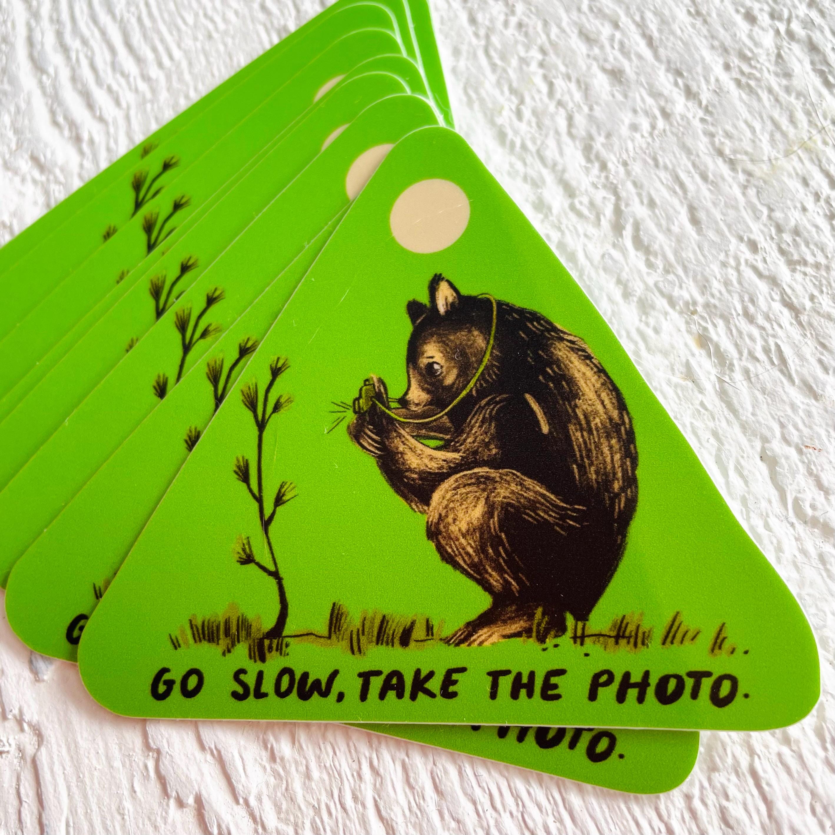 Go Slow Bear Matte Sticker, Vinyl Decal, Take Pictures, Waterproof ...