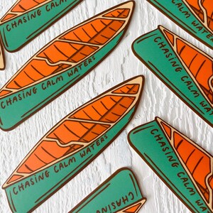 Canoe Sticker, Camp Paddle Decal, Relaxing Quote, Water Sport Lake ...