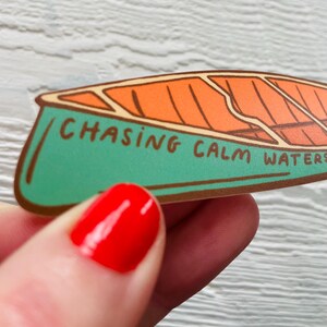 Canoe Sticker, Camp Paddle Decal, Relaxing Quote, Water Sport Lake ...