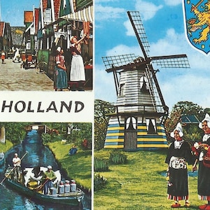 Souvenir of Holland-netherlands, Vintage Postcard, 5 Views Dutch ...