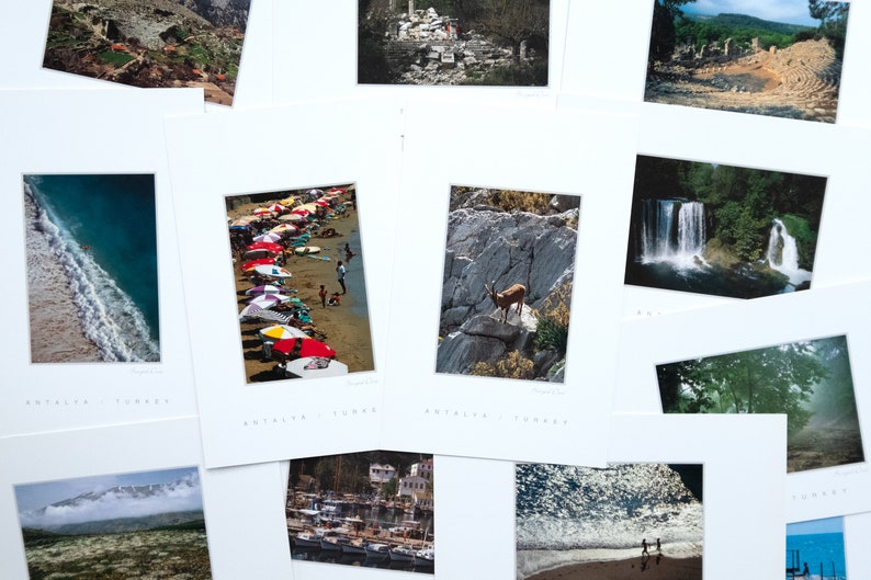 Memories of Antalya Turkey, Vintage Postcards, Set of 12, Cardboard ...