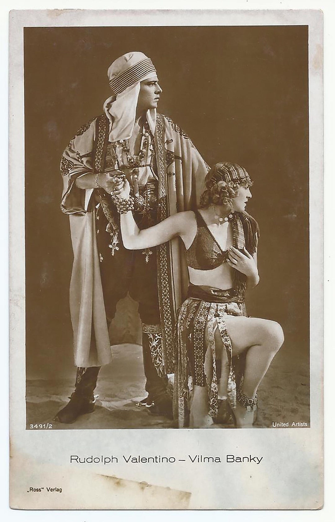 Rudolph Valentino-vilma Banky Vintage Postcard - Etsy