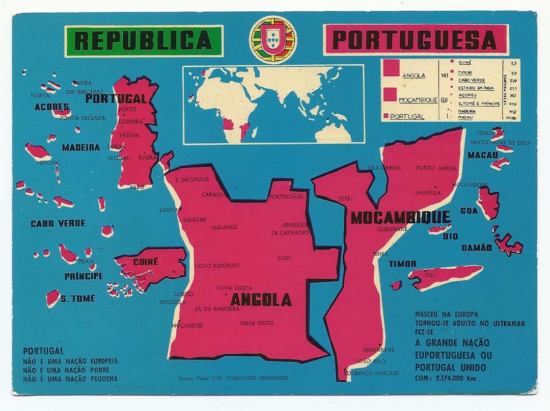 Portuguese Empire, Vintage Postcard, Colonies of Portugal, Illustrated ...