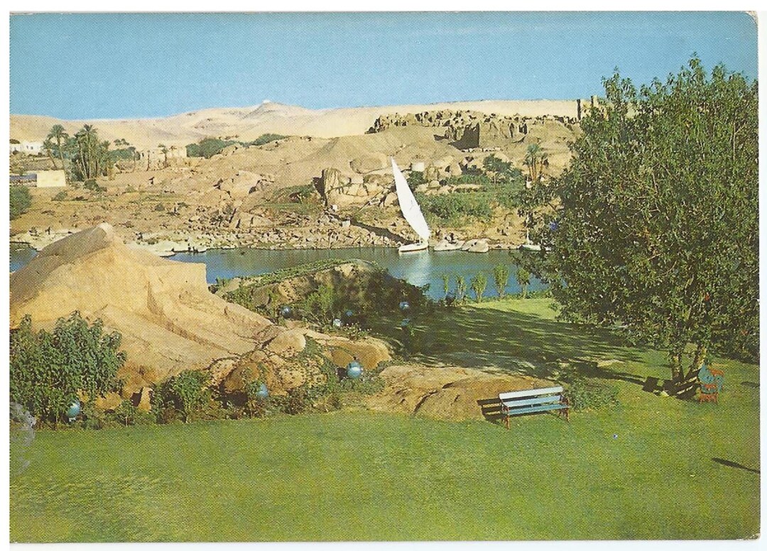 Aswan Egypt Vintage Postcard Beautiful View of the Nile at - Etsy