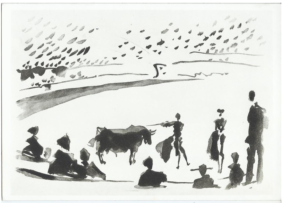 Bullfight by Pablo Picasso, Vintage Postcard, Famous Spanish Painter ...