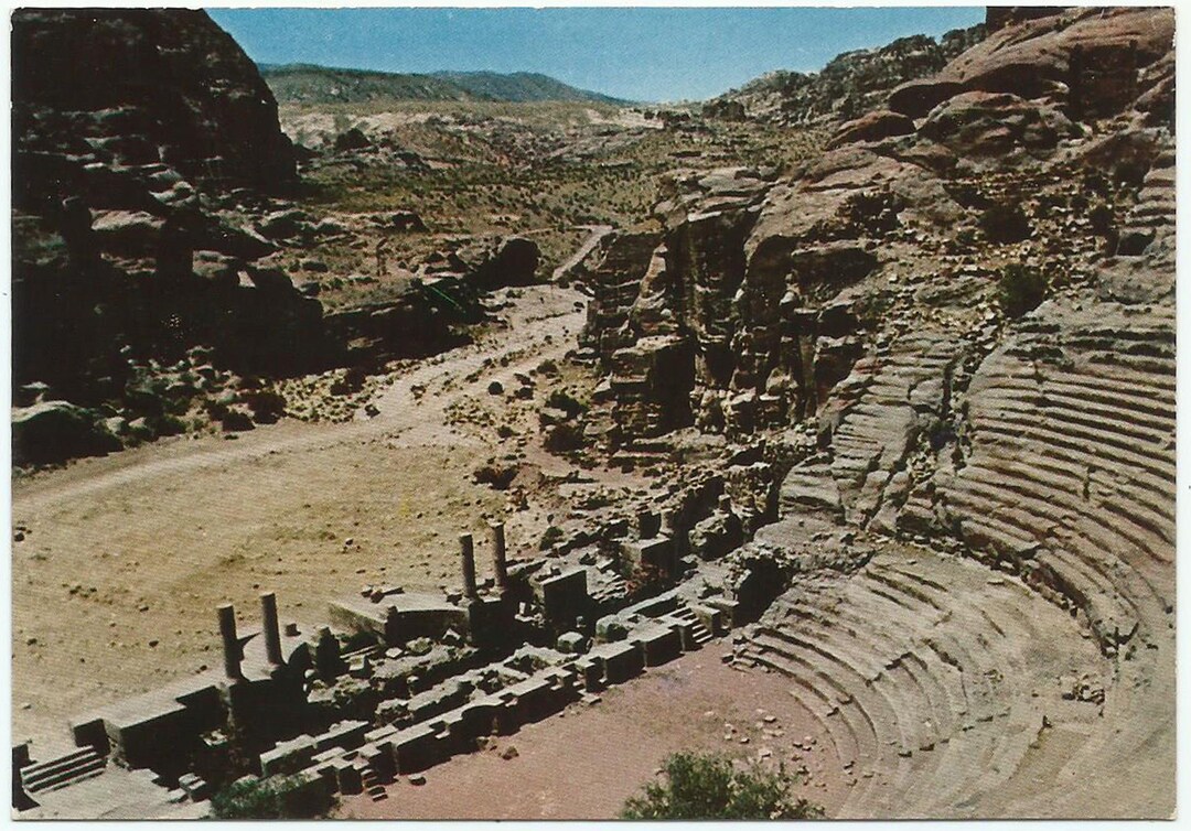 Petra Jordan, Vintage Postcard, the Roman Theatre - Etsy