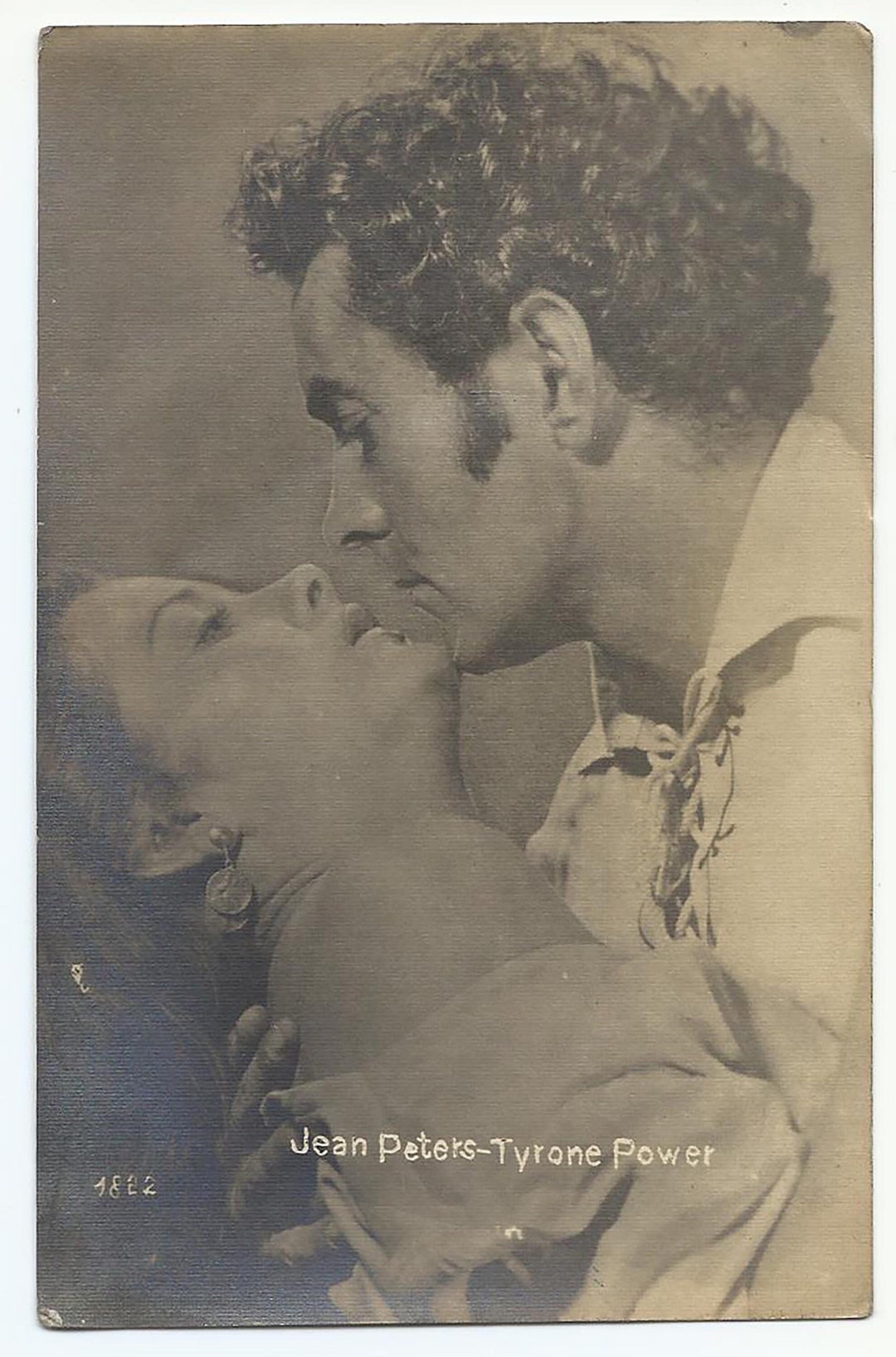 Jean Peters-tyrone Power, Vintage Postcard, American Movie Stars - Etsy