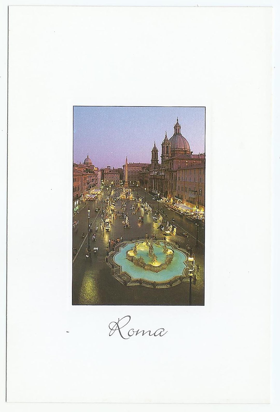 Rome Italy, Vintage Postcard, Navona Square-piazza Navona, Passepartout ...