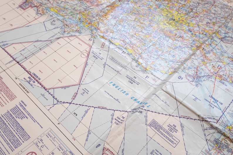 CAA Aeronautical Chart, Vintage Map, Southern England and Wales, Scale ...
