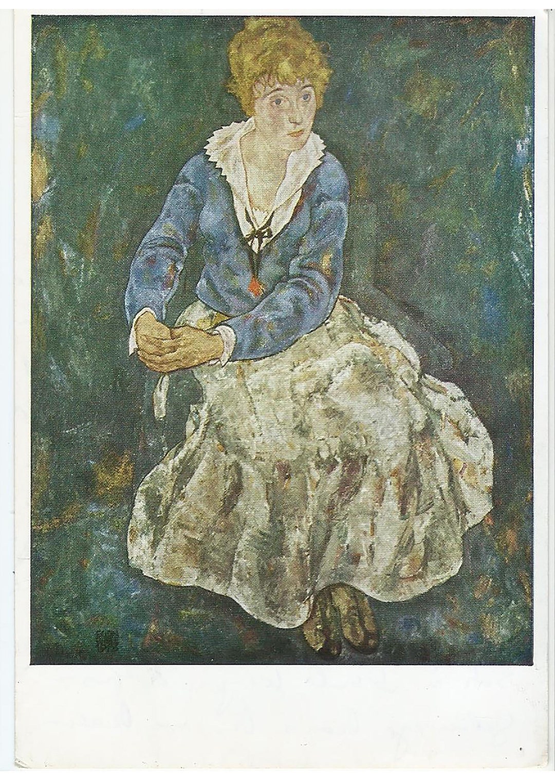 Portrait of Edith Schiele by Egon Schiele, Vintage Postcard, Painting ...