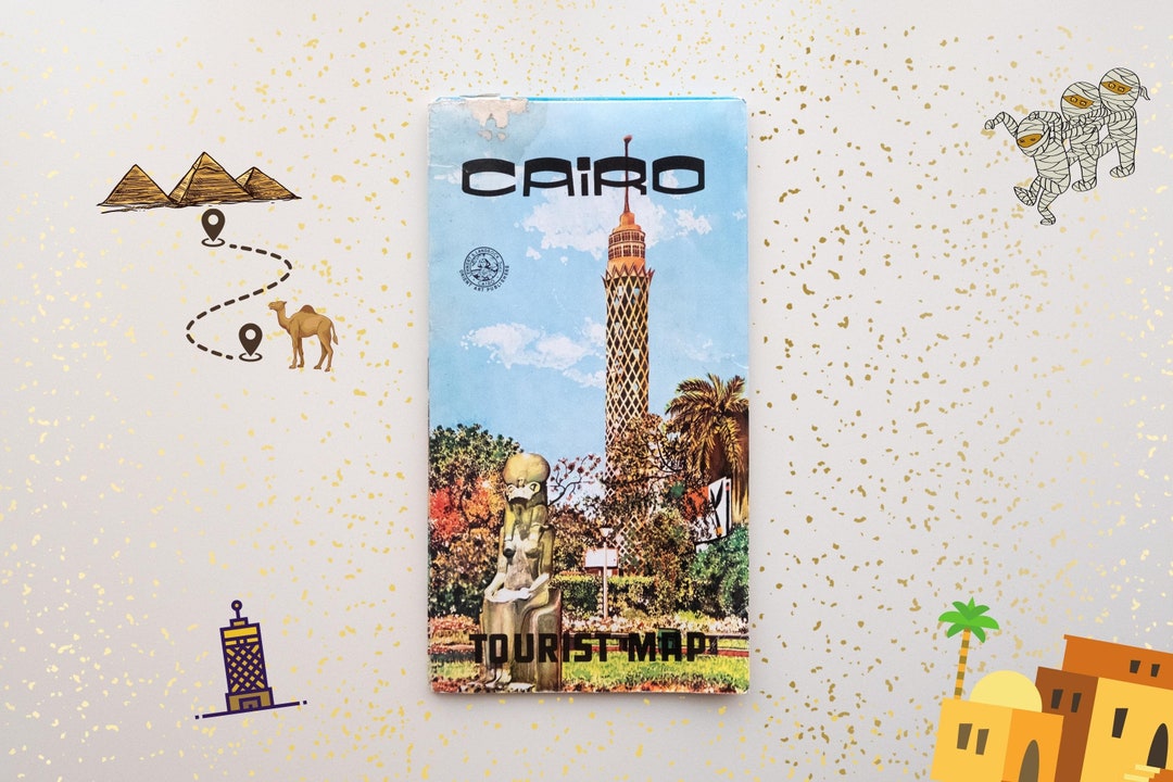 Cairo Egypt, Vintage Map, Tourist Map of Cairo, Large Size, 1970s - Etsy