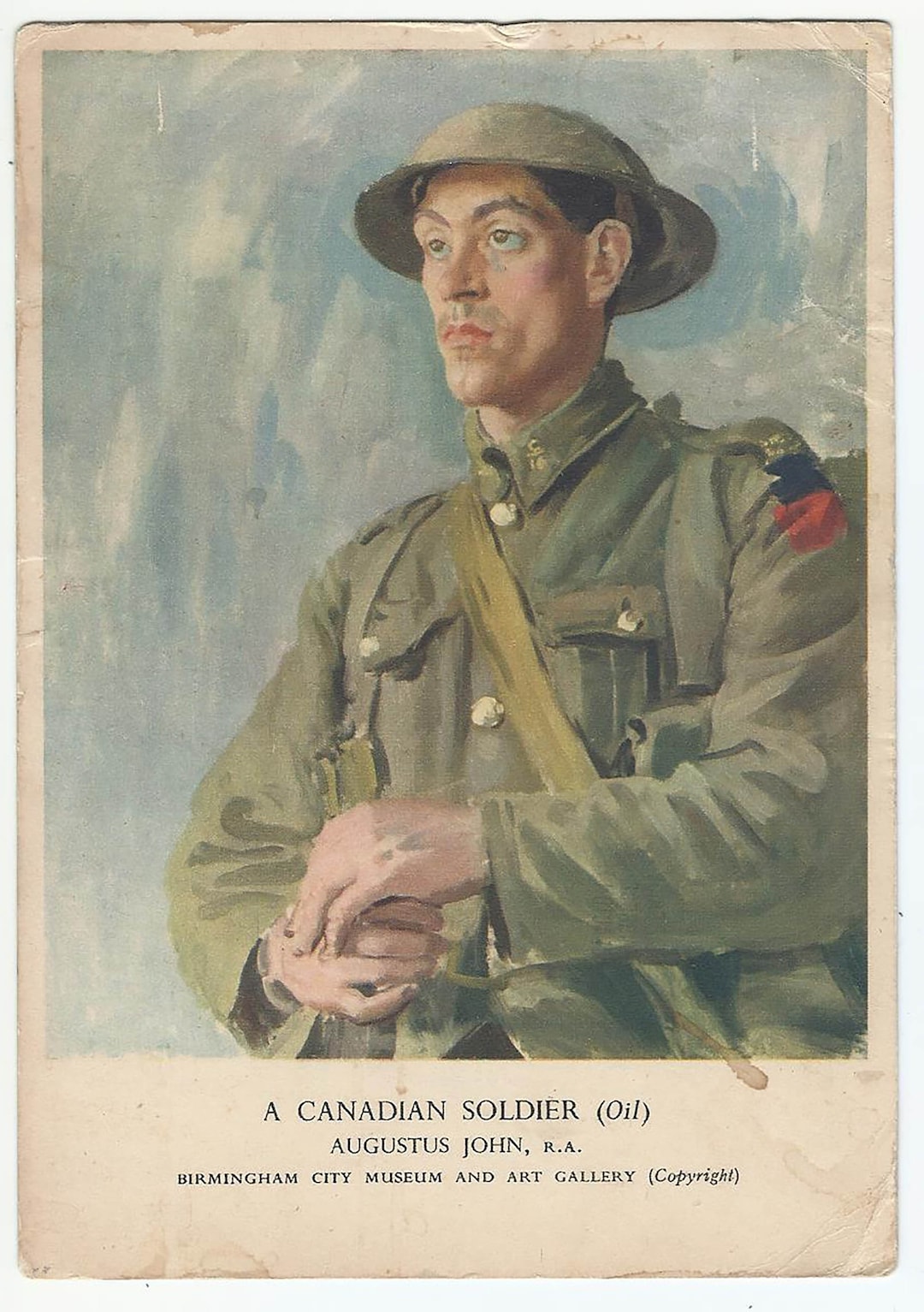 A Canadian Soldier by Augustus John, Vintage Postcard, Painting Artwork ...