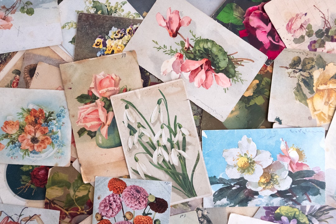 Flower Postcard Sets, Vintage Postcards, Good for Crafts, Junk ...