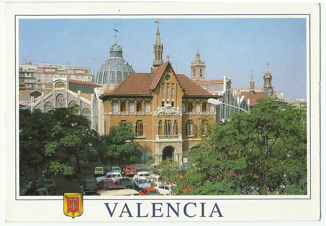 Valencia Spain Vintage Postcard Central Market | Etsy