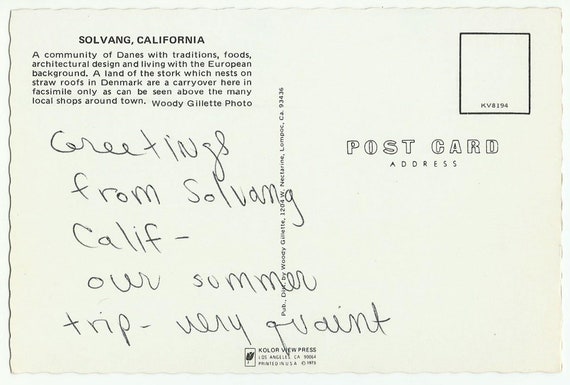 Postcards California This Solvang California Booklet is Circa 1976 ...