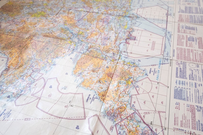 CAA Aeronautical Chart, Vintage Map, Southern England and Wales, Scale ...