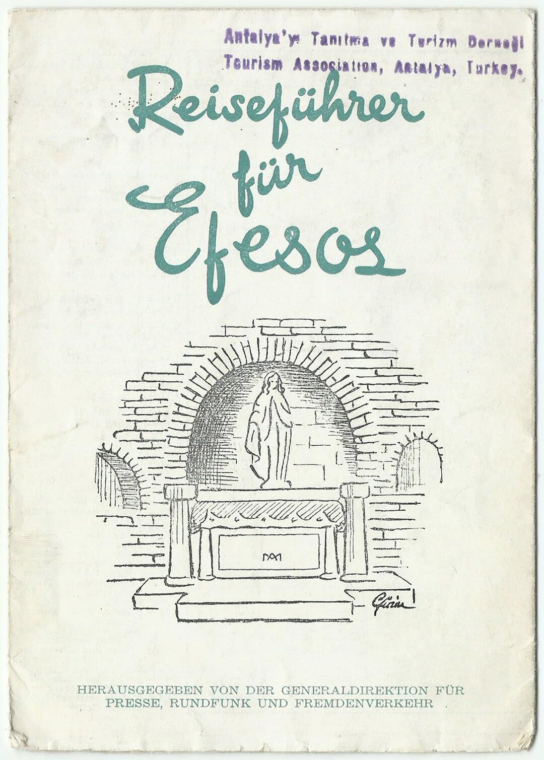 Ephesus Turkey, Vintage Travel Guide, German Edition, Ephesus Map ...