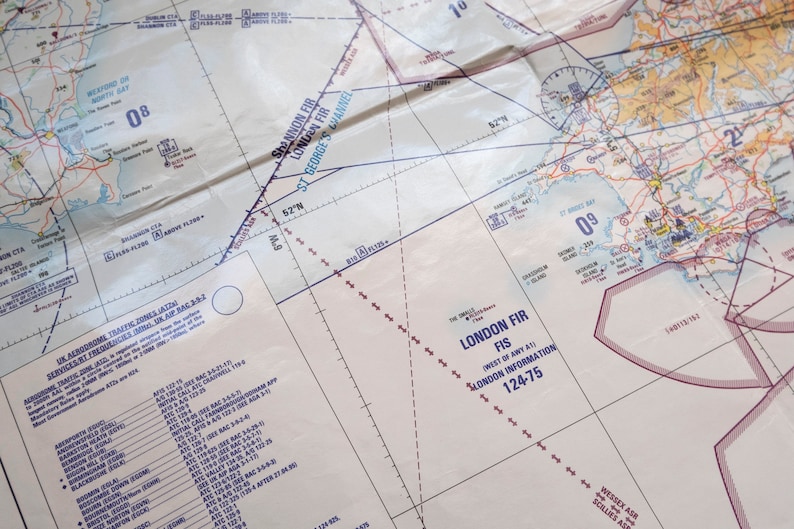 CAA Aeronautical Chart, Vintage Map, Southern England and Wales, Scale ...