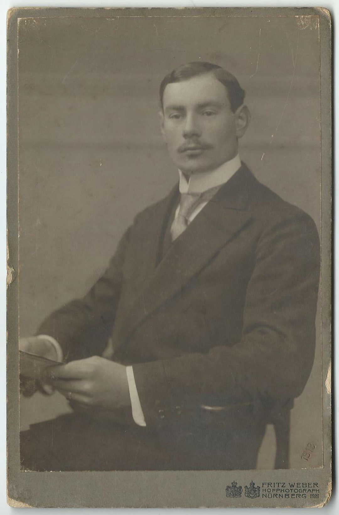 Well-dressed Gentleman, Antique Cabinet Photo, Fritz Weber Photo Studio ...
