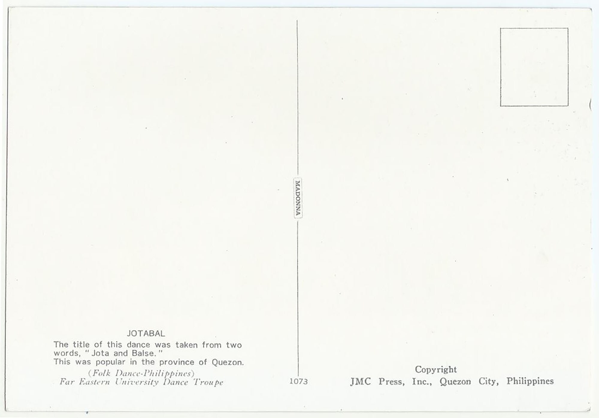 Jotabal Dance of Philippines, Vintage Postcard, Traditional Folk Dance ...