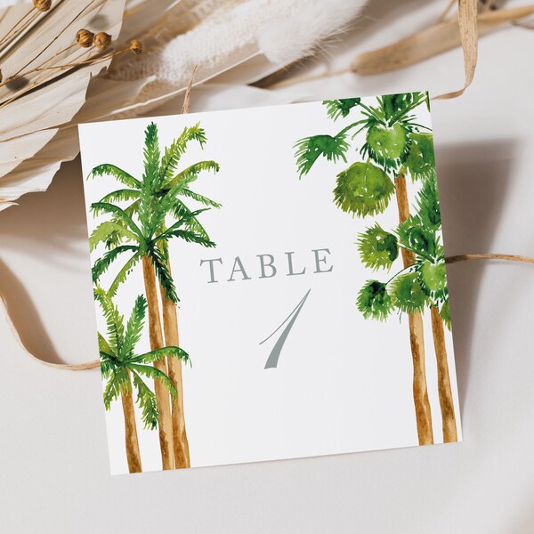 Palm Tree Table Number - Etsy