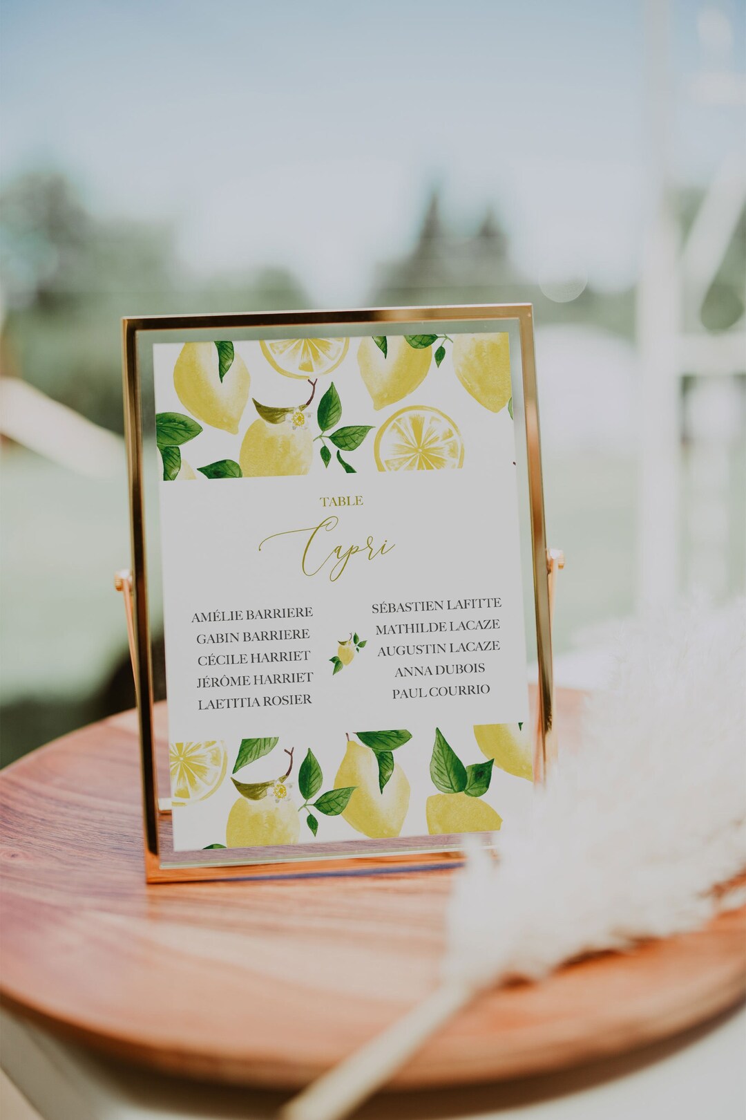 Lemon Wedding Table Plan, Printable Wedding Table Plan, Table ...