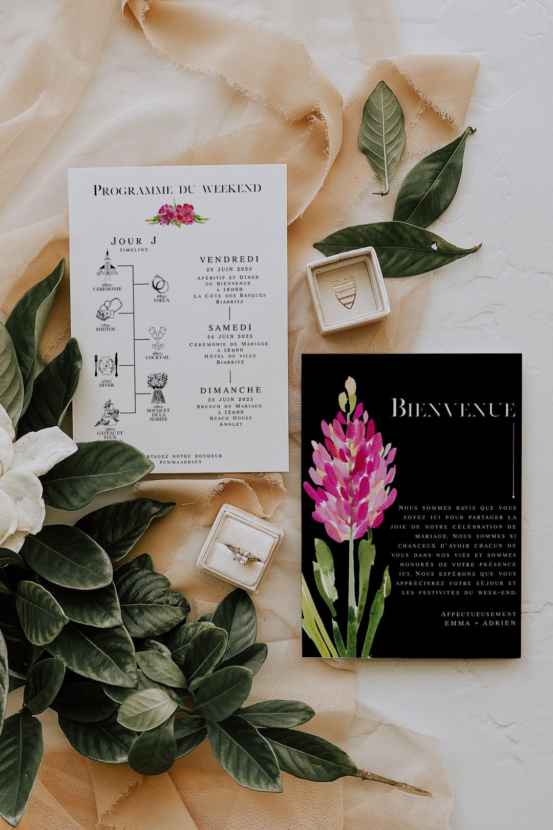 Welcome Wedding Bag Flowers, Printable Wedding Program, Wedding Guest ...