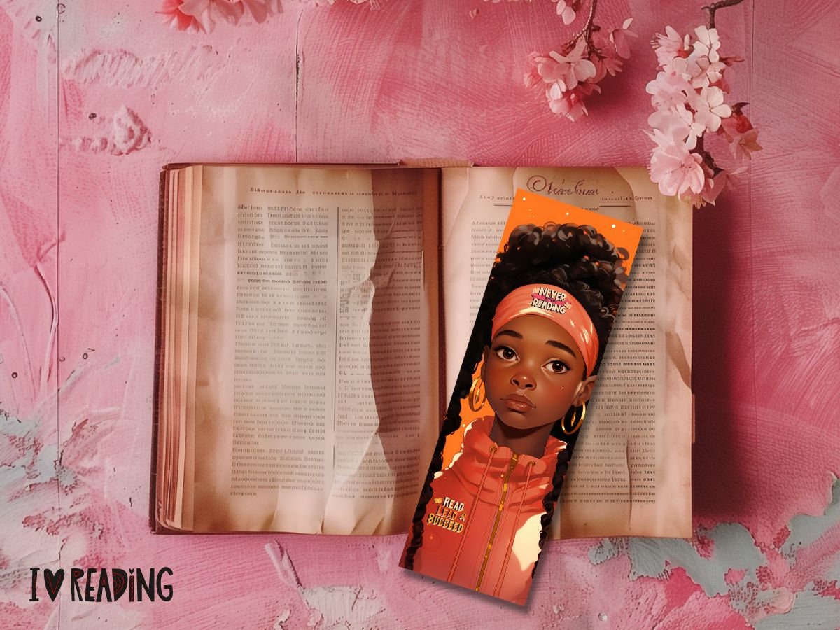 Vibrant Black Girl Bookmark Collection, African American Art Printable ...