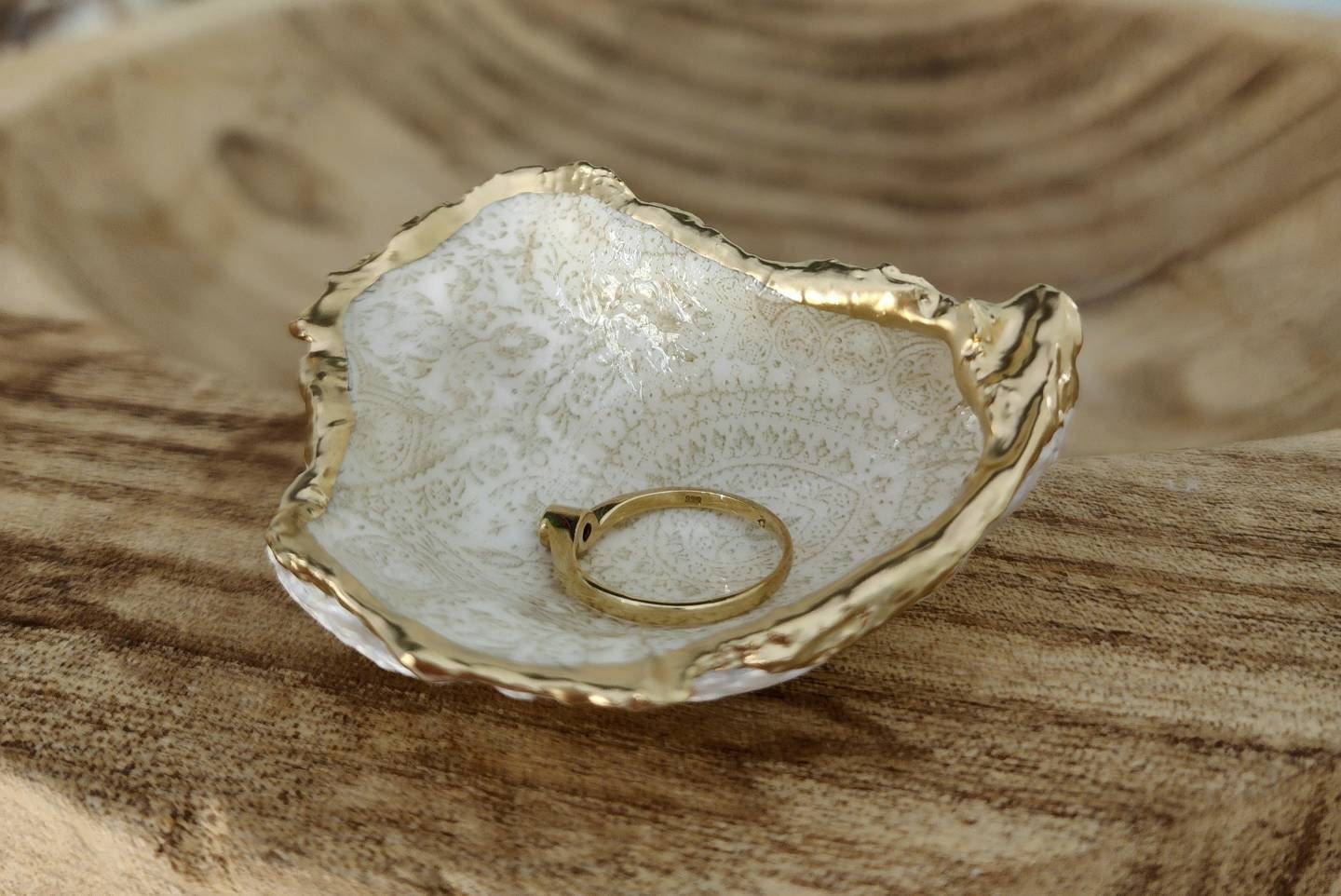Set of 2 Scallop Shell W. Oyster Trinket Ring Jewellery - Etsy