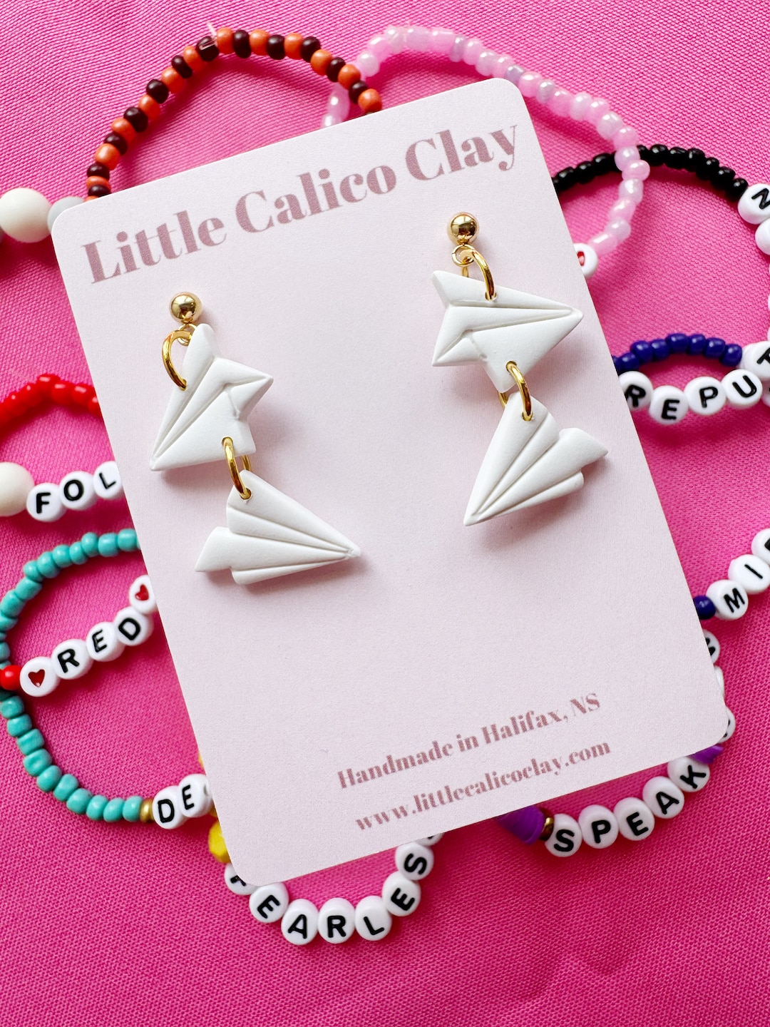 Paper Airplane Polymer Clay Dangle Earrings |teacher Clay Earrings ...