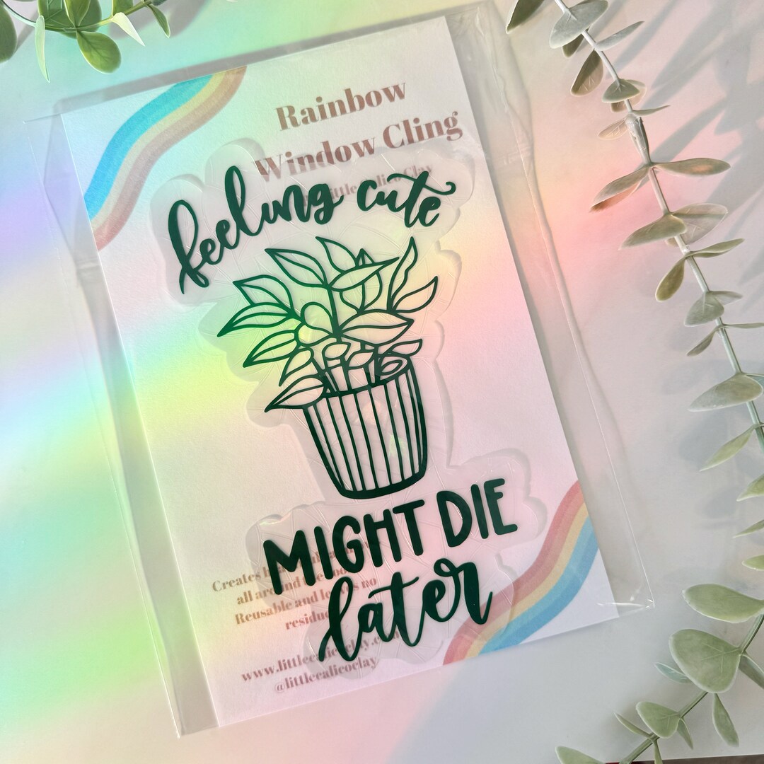 Feeling Cute Plant Rainbow Window Cling | Rainbow Suncatcher ...